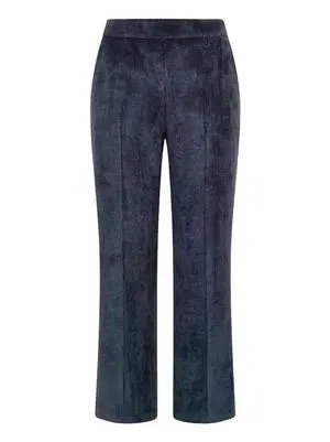 Malìparmi Corduroy-velvet Ankle-length Bootcut Trousers - Blue