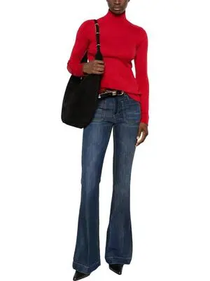 Max Mara Ribbed-knit Roll-neck Sweater - Red