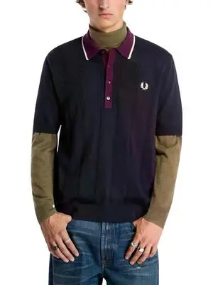 Fred Perry Cable-knit Polo Shirt - Blue