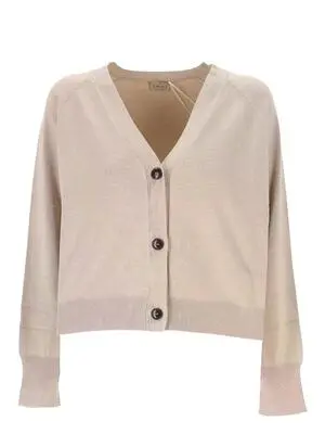 Marella V-neck Button-up Cardigan - Neutrals