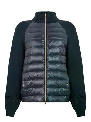 Herno Quilted Knit-sleeve Jacket - Blue