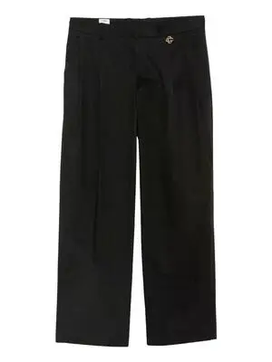 Casablanca Logo-plaque Pleated Trousers - Black