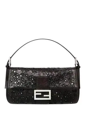 FENDI Baguette Mirror-embellished Leather Tote Bag