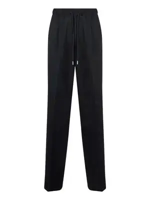 Fedeli Drawstring-waist Straight-leg Trousers - Black