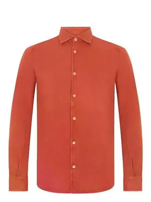 Fedeli Long-sleeve Button-up Shirt - Orange