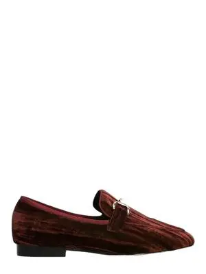 BIBI LOU Horsebit-detail Velvet Loafers - Red