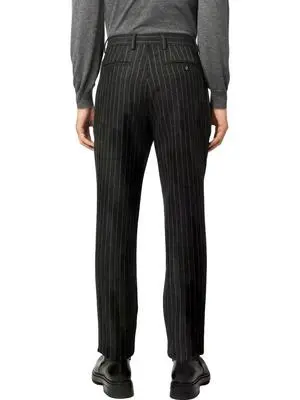 Moschino Striped Pleat-detail Tailored Trousers - Grey