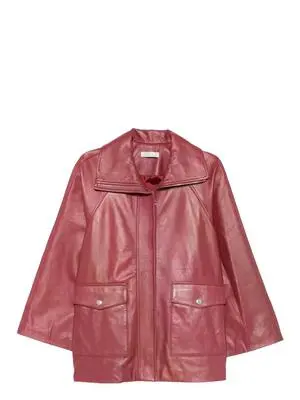 Liviana Conti Zip-up Leather Coat - Red