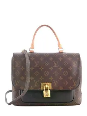 LOUIS VUITTON Marignan Handbag Monogram Canvas With Leather Shoulder Bag - Brown