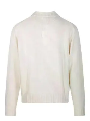 DUNST Ribbed-trim Crew-neck Sweater - Neutrals