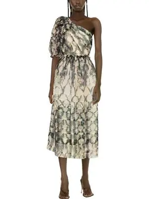 Ulla Johnson Artemis One-shoulder Midi Dress - Neutrals