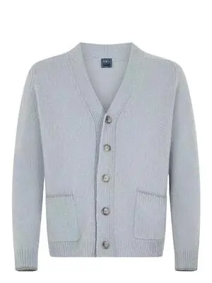 Fedeli V-neck Cashmere Cardigan - Blue