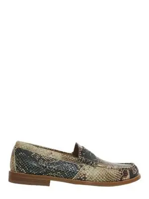 Rhude Snakeskin-effect Penny Loafers - Neutrals