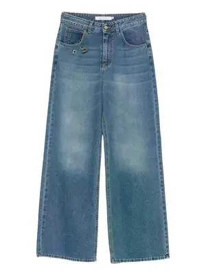 SIMONA CORSELLINI Safety-pin Wide-leg Jeans