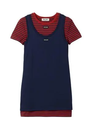 Miu Miu Jersey Dress - Ruby / Blue