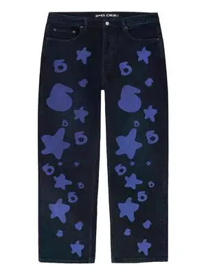 SP5DER Beluga Star-print Jeans - Blue