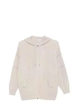 PANICALE Ribbed-knit Zip-up Hoodie