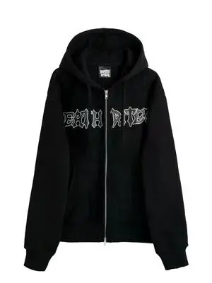 DEATH RITES Script Zip-up Hoodie - Black