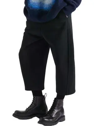 Givenchy Cropped Cocoon Joggers In Fleece With Patch - Black