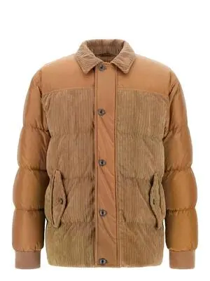 HERNO Corduroy-panelled Padded Jacket