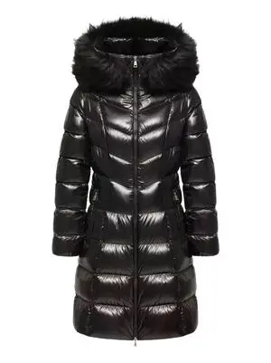 Moncler Fulmarusse Faux-fur Trim Coat - Black