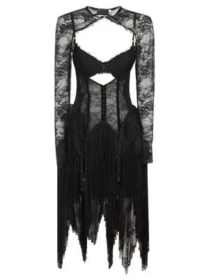 Zimmermann Valiant Lingerie Lace-panelled Mini Dress - Black