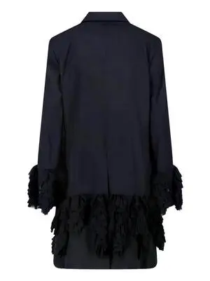 Comme Des Garçons Ruffled-trim Single-breasted Blazer - Blue