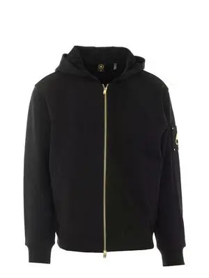 Moose Knuckles Logo-plaque Zip-up Hoodie - Black