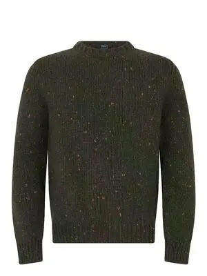 Fedeli Flecked-knit Crew-neck Sweater - Green