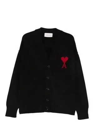 AMI Paris De Coeur Cardigan - Black