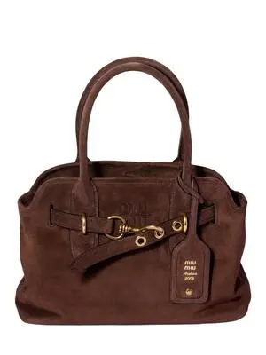 Miu Miu Suede Aventure Top-handle Bag - Brown