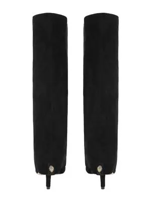 Kurt Geiger Suede Mansion Fold Heeled Boots 90 - Black