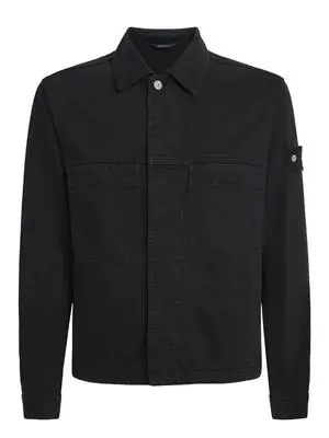Stone Island Denim Biker Jacket - Black