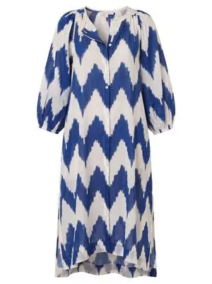 Adrift Clothing Mandy Tunic Dress In Chevron - Blue