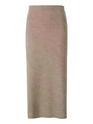 Staud Ruched Knitted Skirt - Neutrals