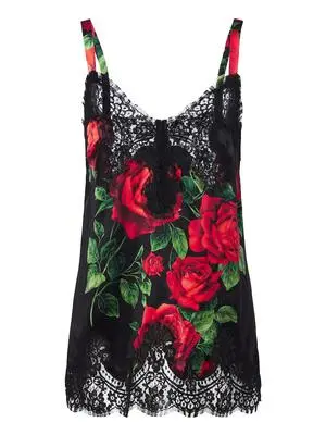Dolce & Gabbana Floral Silk And Cotton-blend Camisole - Multicoloured
