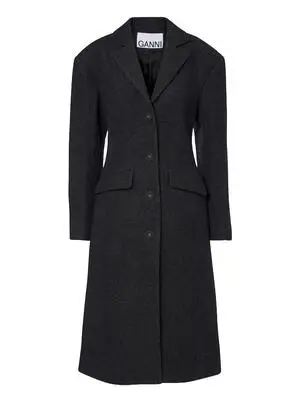 GANNI Wool And Cashmere-blend Coat - Grey
