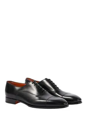 Santoni Leather Oxford Shoes - Black