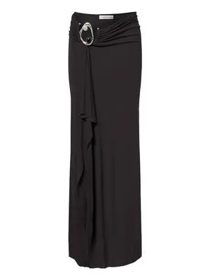 Christopher Esber Orica Crystal Gathered Jersey Maxi Skirt - Brown