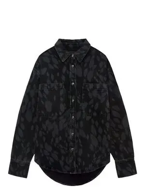ANINE BING Samy Shirt - Abstract Washed Black