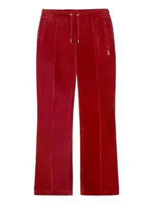 Juicy Couture Diamanté-embellished Velour Track Pants - Red