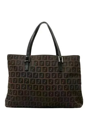 Fendi 2000-2010 Zucchino Canvas Handbag - Brown