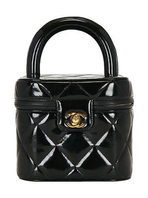 Chanel Patent Vintage Vanity Case - Black