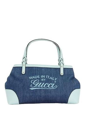 Gucci Denim Craft Tote Bag - Blue
