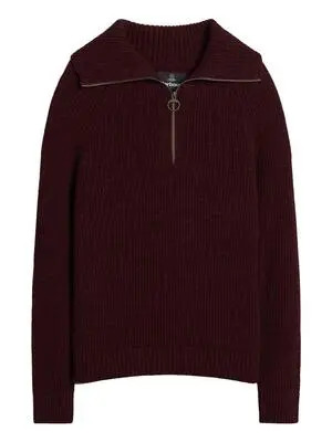 Barbour Riggbay Knitted Half Zip Jumper - Chestnut
