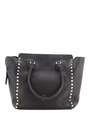 VALENTINO Rockstud Rigid Leather Medium Tote Bag