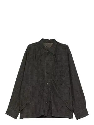 ZIGGY CHEN Checked Wool Shirt - Grey