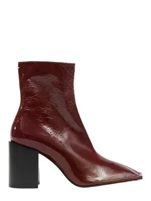MAISON MARGIELA Piped Square-toe Ankle Boots - Red