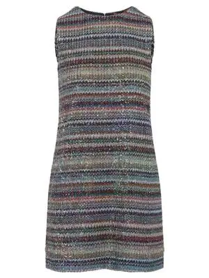 MISSONI Sequin-embellished Zigzag-knit Mini Dress