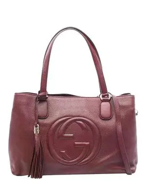 Gucci 2000-2015 Medium Leather Soho Working Satchel - Red